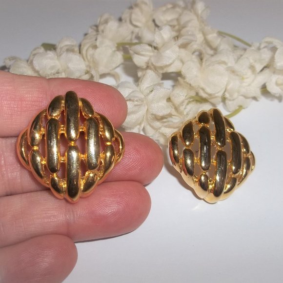Vintage | Jewelry | Vintage Gold Earrings Retro Jewelry Post Stud ...